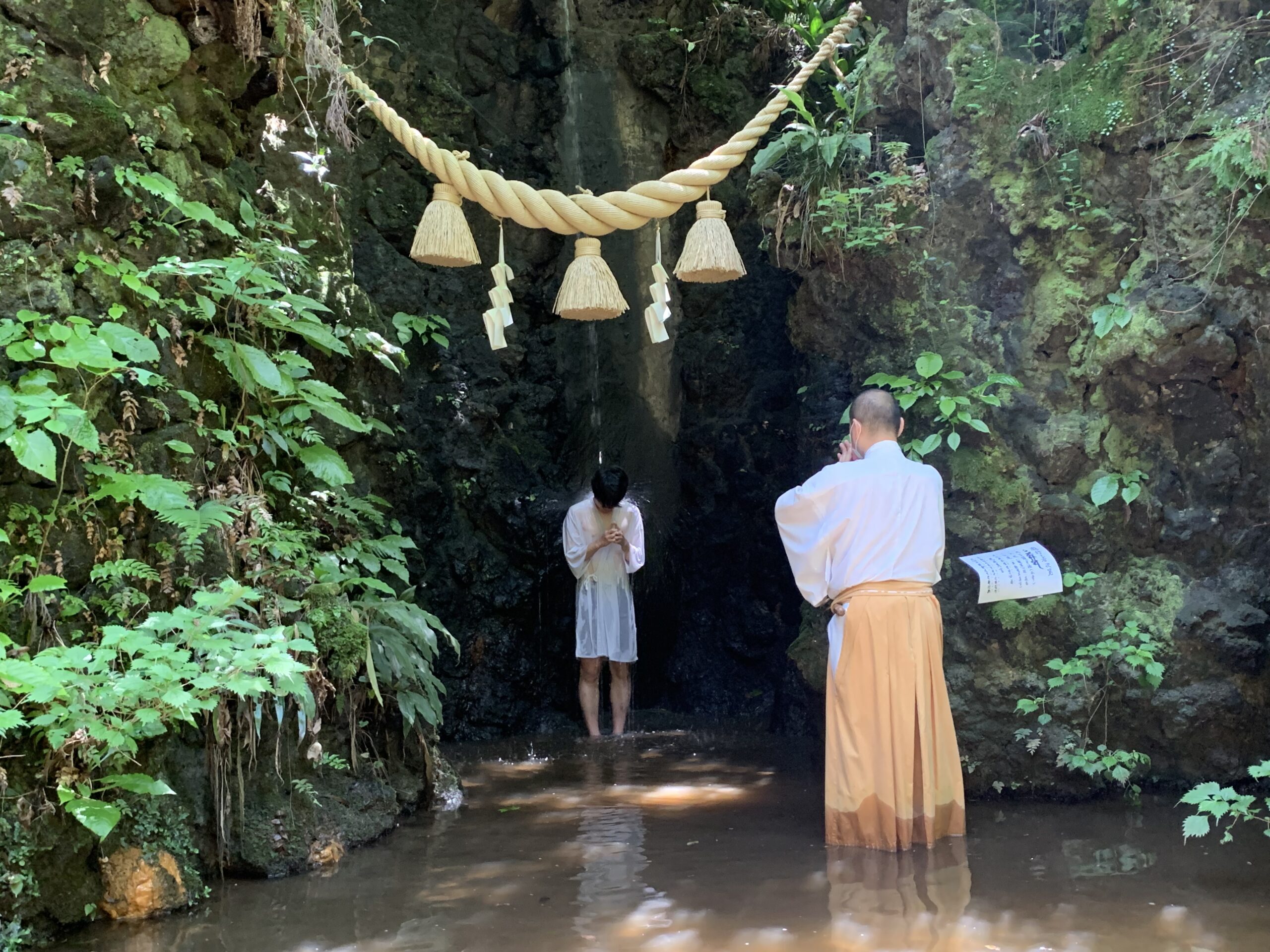 Meditating Under A Waterfall